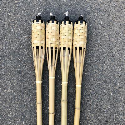 China 180cm Natural Bamboo Torch Bamboo Tiki Torches For Garden Lighting Luau Party for sale