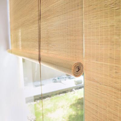 China Customized Wooden Shades Bamboo Roller Blind Sunscreen 180*180cm For Home for sale