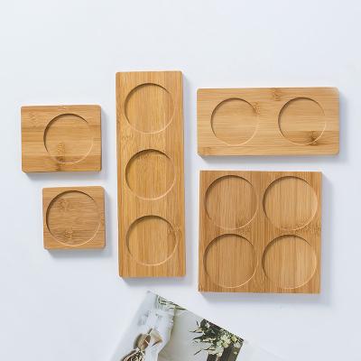 Cina sottobicchieri di bambù in bianco di 9cm intorno alla stuoia europea di stile del piattino di bambù della pianta del quadrato in vendita