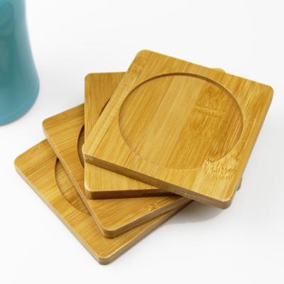 China Prácticos de costa de bambú del espacio en blanco de madera natural para la estera de tabla anti del rasguño de la taza de la taza en venta