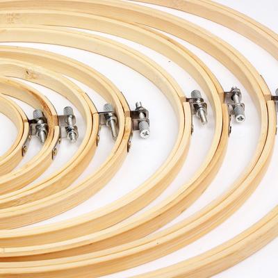 China Wholesale Bamboo Circle Cross Stitch Frame Embroidery Hoops Set for sale