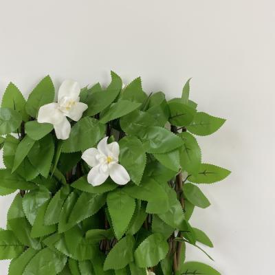 China PVC Leaf Artificial Willow Fence Panel 1x1m for Garden Privacy for sale