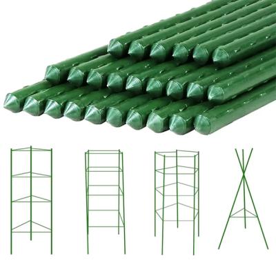 China 90cm L 8mm Diameter Plants Supporter Steel Cane New Design Plastic Coated Garden Trellis for Comfortable Greenhouses for sale