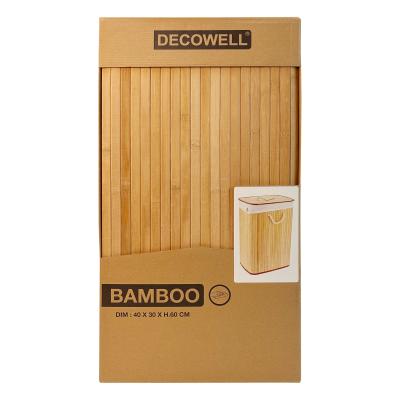 China Natural Bamboo Laundry Hamper with Cotton Liner | Foldable Clothes Basket for Bedroom & Bathroom Storage for sale
