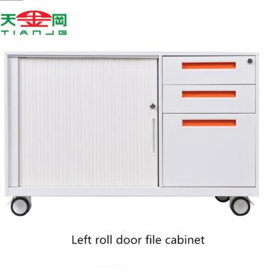 China TJG Fashional 3 drawers and 1 tambour rolling door steel file storage cabinet for sale