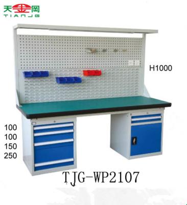 China TJG-WP1807 Kunshan small industrial work table with rubber top and light for sale