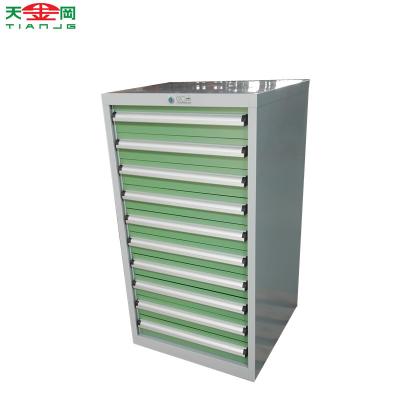 China TJG 10 drawers industrial cabinet tool storage chest with lock for sale