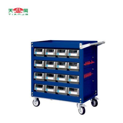 China TJG metal tool storage cabinet car repair tool trolley with tools for sale