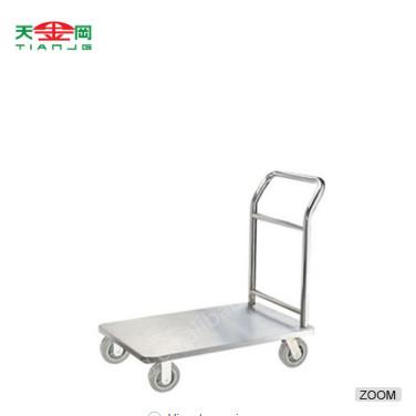 China TJG CHINA Folding Arm Platform Car More Advanced Stainless Steel Base Plate Carrying Trolley Cart Warehouse for sale