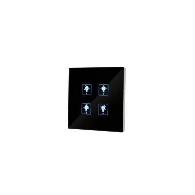 China HG-CK4M3 4-Key Smart Touch Panel Gray 86-Type Guest Room Lighting Bus Control Panel Building Automation for sale