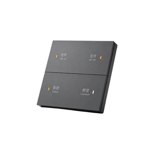 Quality MT-E2-KP04 E2-Series 4-Key ODM Smart Panel KNX Lighting Curtain Dimming Scenes No Aux Power Dual LED for sale