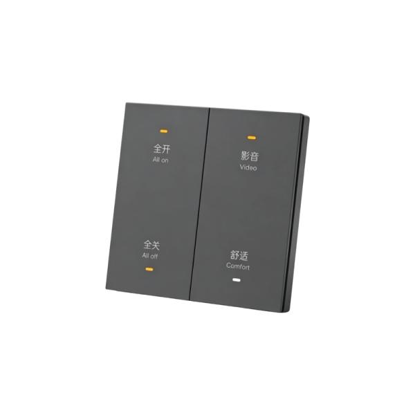 Quality MT-EV2R4-KP04 EV2R4 Series 4-Key ODM Smart Panel KNX 4-Ch 6A Relay Actuator Switch Curtain FCU Dimming Scenes for sale