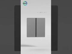 Schneider C2E616101_GY_C1 JINGYUE KNX 2-Gang Light Silver Grey Panel, KNX Bus Wall Mount Smart Contr