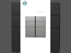 Schneider C2E616301_GY_C1 JINGYUE KNX 6-Gang Light Silver Grey Panel, Multi-Scene KNX Bus Centralize