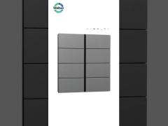 Schneider C2E616401_GY_C1 JINGYUE KNX 8-Gang Light Silver Grey Panel, 8-Channel KNX Bus Central Smar