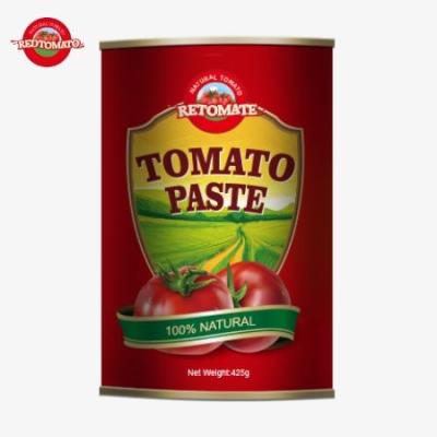 China De ingeblikte 425g tomatenpasta voldoet aan de wereldwijde normen van ISO HACCP BRC en FDA. Te koop