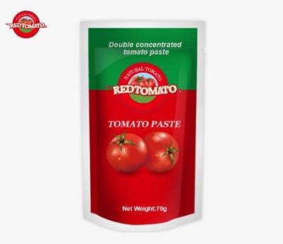 China High-Quality Tomato Paste Sachets Available In Both Flat And Stand-Up Designs Double Concentrated And Weighing 70g for sale