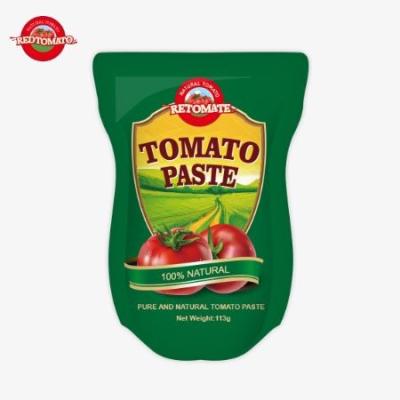 China Die Tomatenpastefabrik produziert 113g Stand-up-Säcke nach ISO HACCP BRC und FDA-Produktionsstandards zu verkaufen