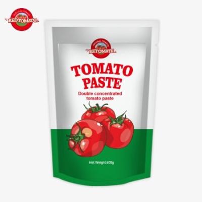 China 400 g Saquete de tomate com pasta de tomate conveniente saboroso 30%-100% de pureza for sale