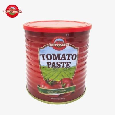China Retomate Own Brand 800g Canned Tomato Paste  Brix28-30% Provide Brand And Packaging Design for sale