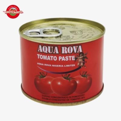 China 70gAQUA ROVA Canned Tomato Paste With Brix 28–30% Provide Brand And Packaging Design for sale