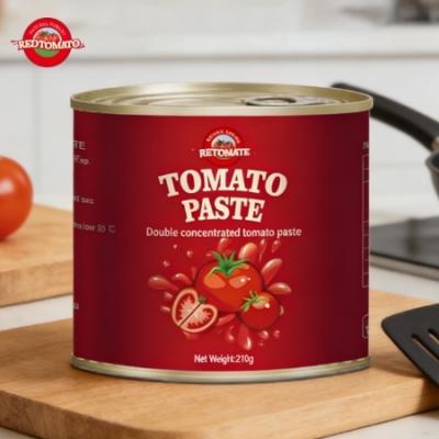 China 210g Sweet & Sour Flavored Tinned Tomato Paste with Convenient Hard Open Lid for sale
