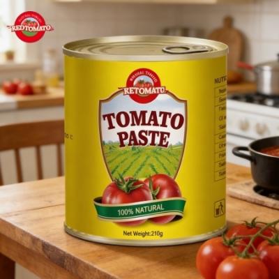 China 210g Canned Sweet & Sour Tomato Paste - Convenient Hard Open Lid Configuration for sale
