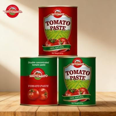 China 850g Double-Concentrated Tomato Paste in Easy Open Convenient Cans with ISO, HACCP, BRC, FDA Certification for sale