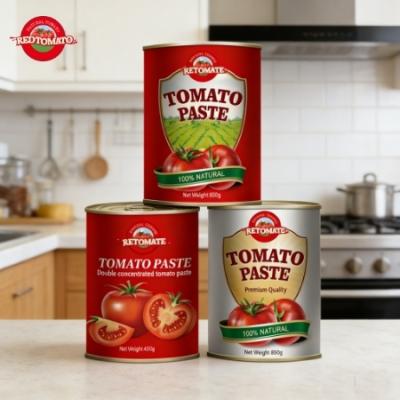 China Premium 850g Canned Tomato Paste with 28-30% Brix Concentration and ISO Certification for sale