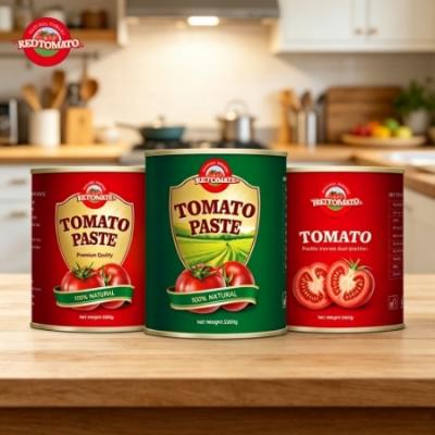 China 2200g Halal Certified Canned Tomato Paste Concentrate with 28-30% Brix for Premium Culinary Use for sale