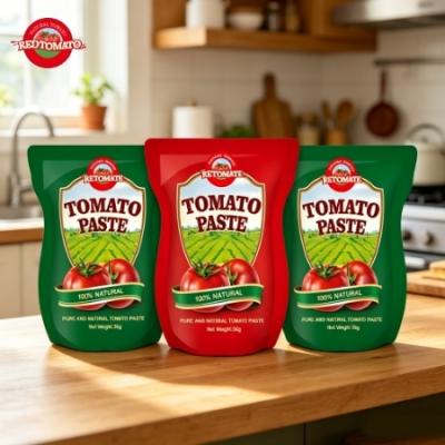 China We Supply Wholesale Stand-up Sachet Tomato Paste In 56g And 70g Sizes, Delivering Pure Natural Tomato Paste With Zero Artificial Additives for sale