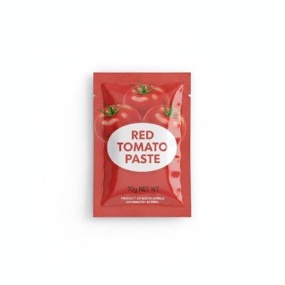 China 70g OEM Private Label Red Tomato Paste Sachet Custom Brand South Africa Peru Retail Distribution for sale