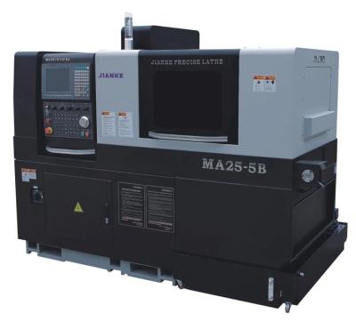 China JIANKE MA25-5B 5 Axis Twin Spindle Swiss CNC Lathe with Internal Oil Cooling Electric Spindle for sale