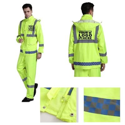 China High Visibility Reflective  Raincoat Suit Reflective Rain Jacket for sale