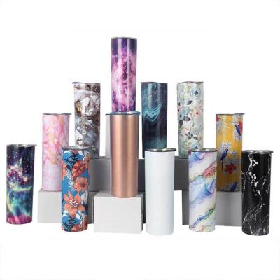 Cina Stampa diritta di trasferimento di Mug Tumbler Heat della chiavetta di acciaio inossidabile di Logo Imprint Skinny Tumbler White 20 OZ in vendita