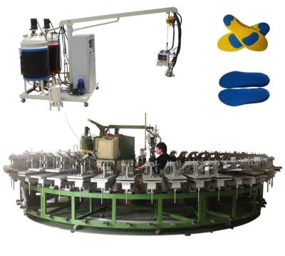 China Safety Boots Conveyor Production Line Pu Outsole Inject Filling Machine for sale