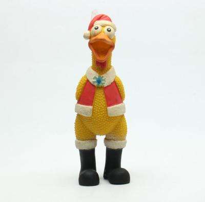 中国 安全無毒な乳液ペットは多彩なゴム製鶏ピカピカの犬のおもちゃをもてあそびます 販売のため
