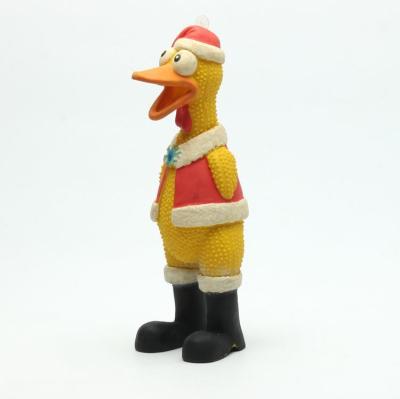 Cina L'animale domestico non tossico del lattice della sicurezza gioca il giocattolo stridulo del cane del pollo di gomma variopinto in vendita