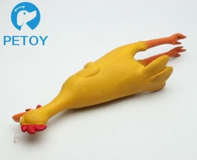 Cina Impermeabilizzi il peso di gomma giallo di dimensione 110g del giocattolo 17.0*5.0 cm del cane del pollo in vendita