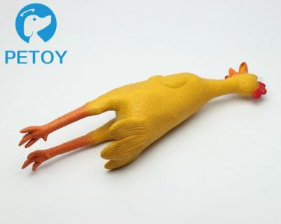 Cina Impermeabilizzi il peso di gomma giallo di dimensione 110g del giocattolo 17.0*5.0 cm del cane del pollo in vendita