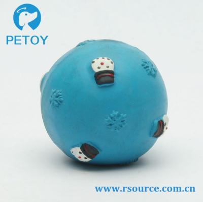 Cina Giocattolo stridulo della palla del cane di Natale blu del lattice in vendita
