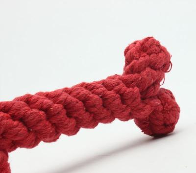 Cina L'osso adorabile della corda del cane del cotone duro/masticazione rossa della corda del cucciolo gioca la dimensione di 16cm in vendita