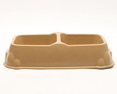 Cina Nessuna progettazione di lusso 12x16.5x7 cm della ciotola di bambù dell'animale domestico del doppio della curvatura per il cucciolo in vendita