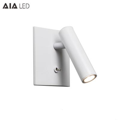 China Simple recessed mounted knob switch 3W led wall lamp bed wall reading light for bedroom decoration en venta