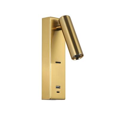 China Reading wall lighting bedside led wall lamp double USB-A type-C for villa hotel headboard wall light bracket light for sale