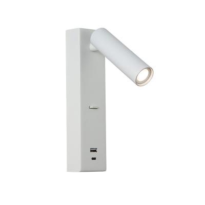 China Reading wall lighting bedside led wall lamp double USB-A type-C for villa hotel headboard wall light bracket light for sale