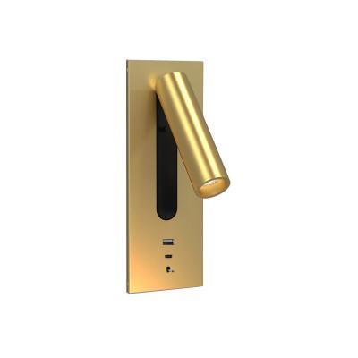 China Adjustable recessed flexible LED headboard reading lamp USB aluminum hotel villa bedside wall light bed wall lighting en venta