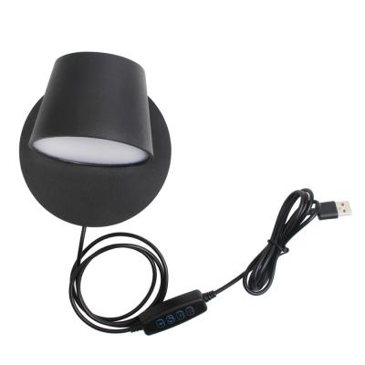China Interior headboard Reading Wall lamp Rotating Wall Lamps USB plug dimmable Color temperature wall Light for sale