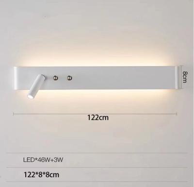 China linetype bedside wall lamp linear bedroom background wall lamp Nordic apartment hotel room headboard reading light for sale