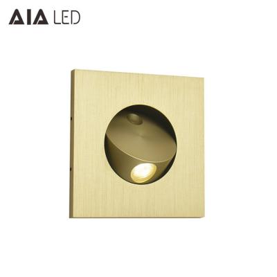 China Square modern 350degree flexibility gold reading light 3W headboard wall lamp led bedside lamps for luxurious en venta